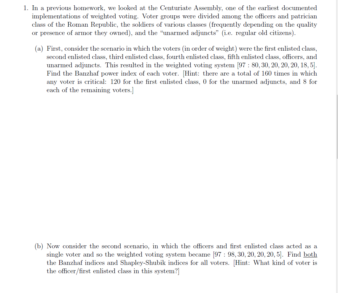 Solved 1. In a previous homework, we looked at the | Chegg.com