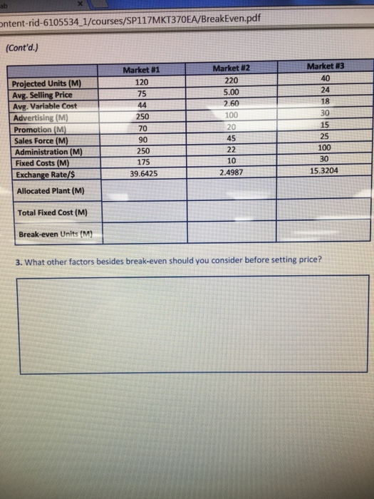 Solved Break-even Analysis Break-even analysis attempts to | Chegg.com