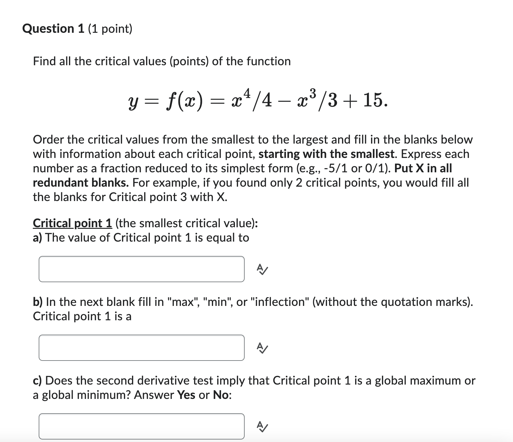 Solved Find all the critical values (points) of the function | Chegg.com