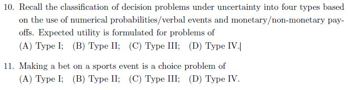Solved 10. Recall the classification of decision problems | Chegg.com