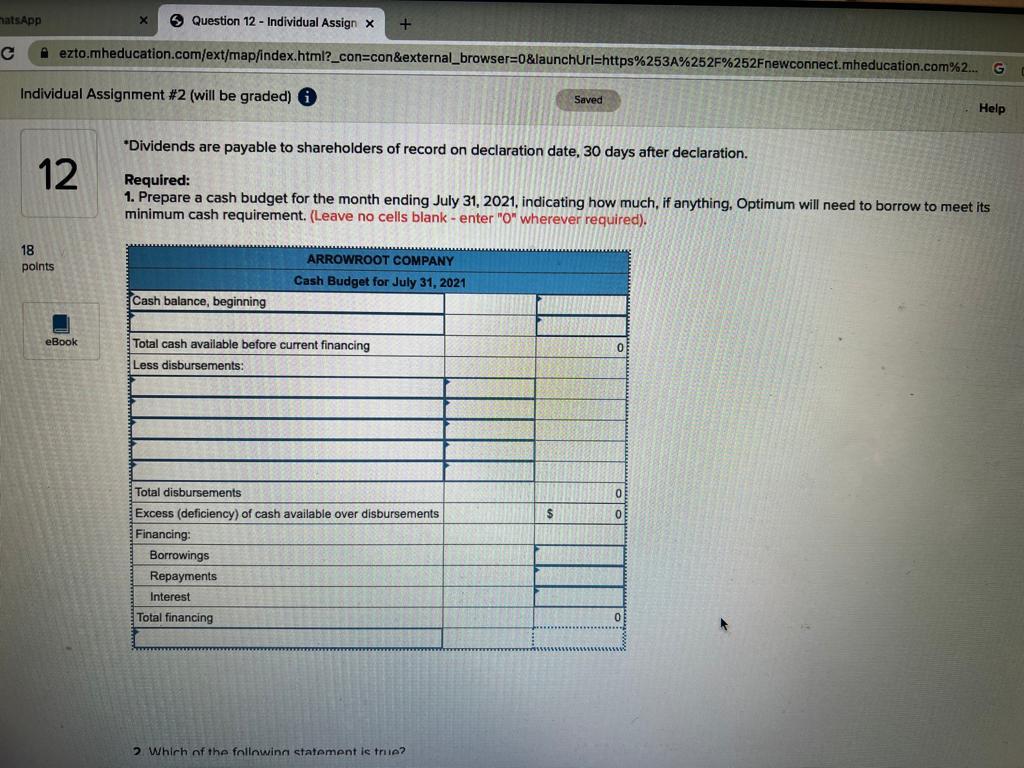 The controller of Optimum wishes to improve the | Chegg.com