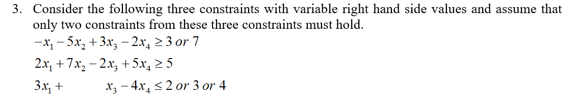 Solved 3. Consider the following three constraints with | Chegg.com