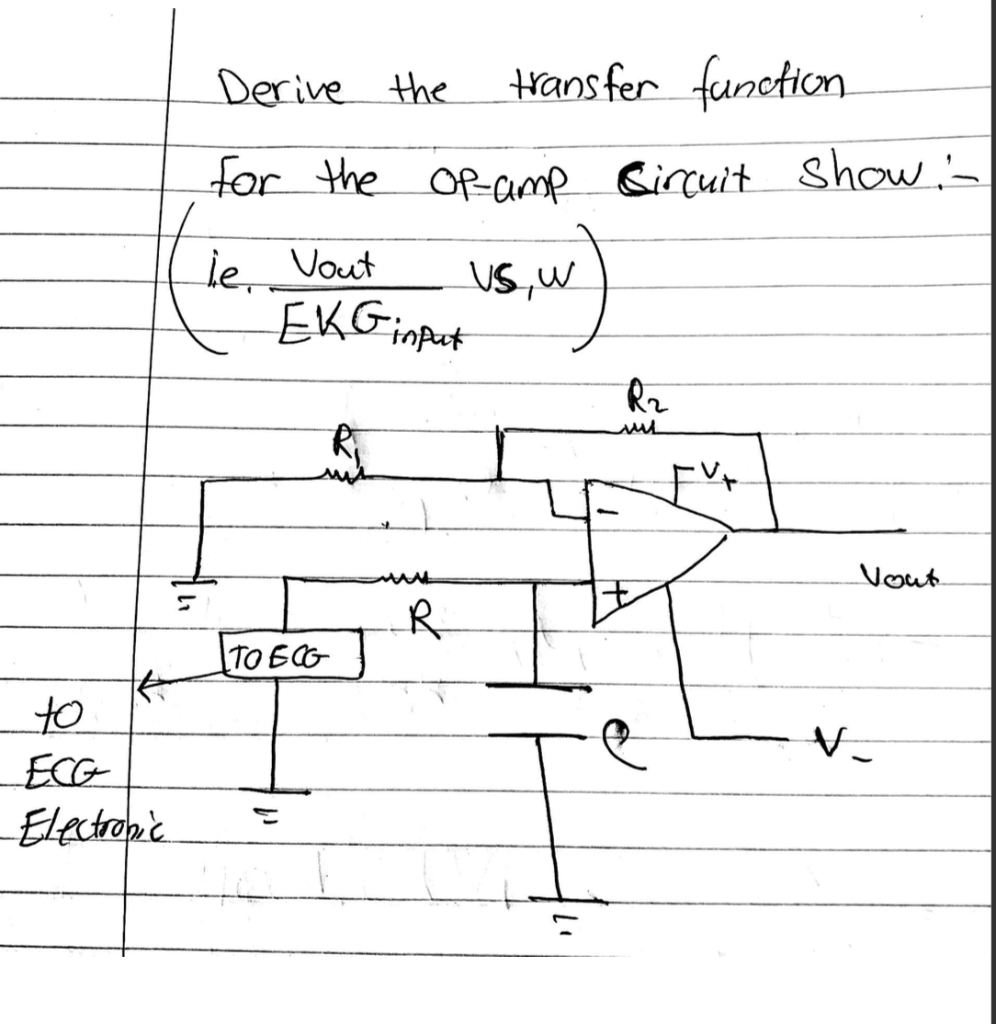 Solved Derive for the je vout the transfer function Op-ame | Chegg.com