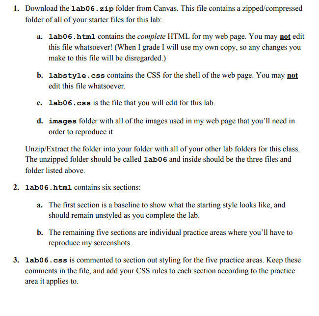 1. Download the lab06.zip folder from Canvas. This | Chegg.com