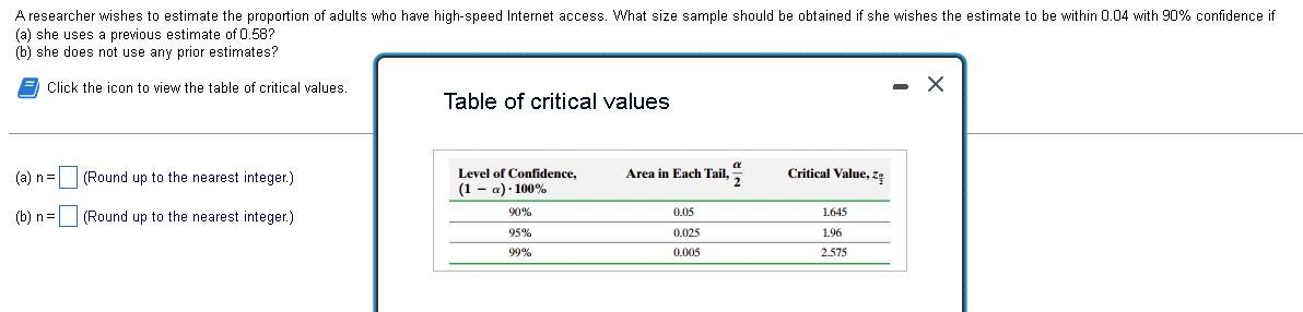 Solved Click the icon to view the table of critical values. | Chegg.com