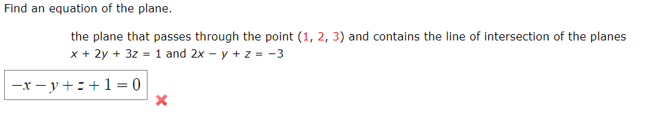 Solved Find an equation of the plane. the plane that passes | Chegg.com