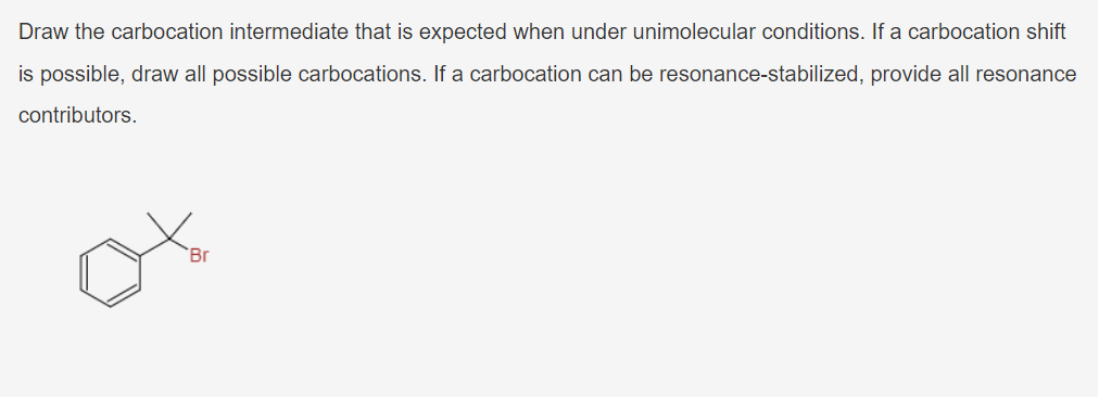 Solved Draw the carbocation intermediate that is expected | Chegg.com