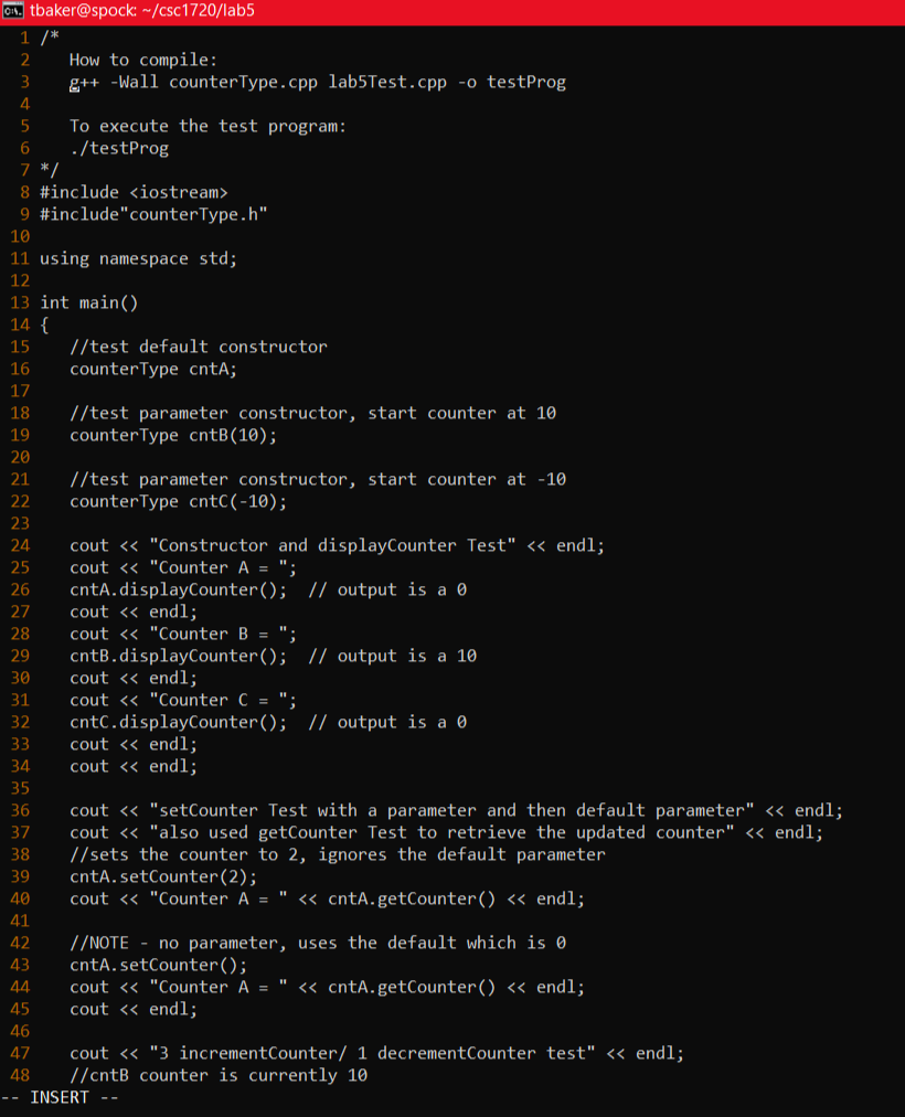 Solved C S C 1 7 2 0 L A B F I V E-CLASS IMPLEMENTATION Use | Chegg.com