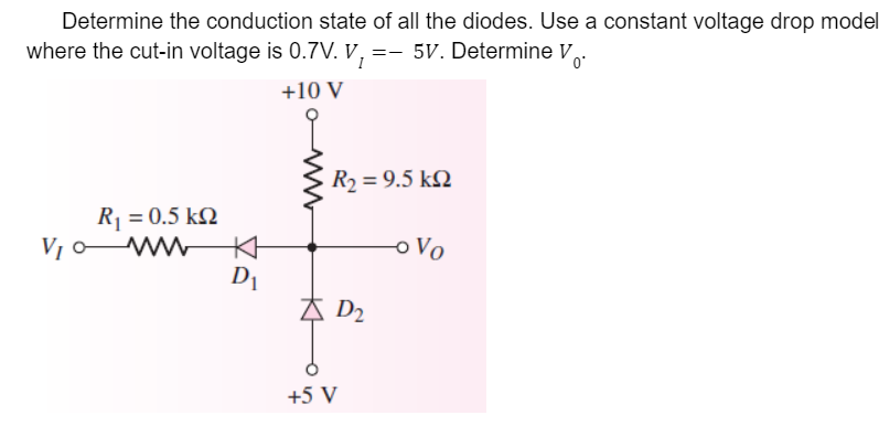 Solved Determine the conduction state of all the diodes. Use | Chegg.com