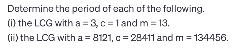 Determine the period of each of the following. (i) | Chegg.com