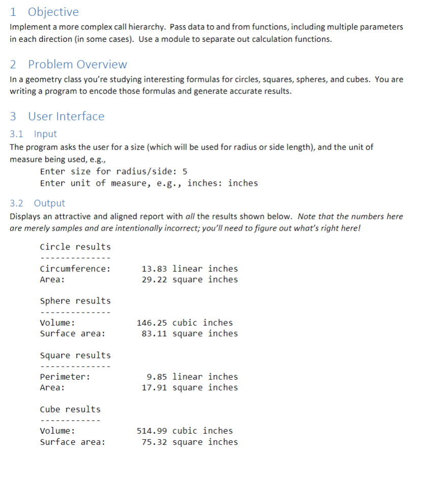 Solved 1 1 Objective Implement a more complex call | Chegg.com