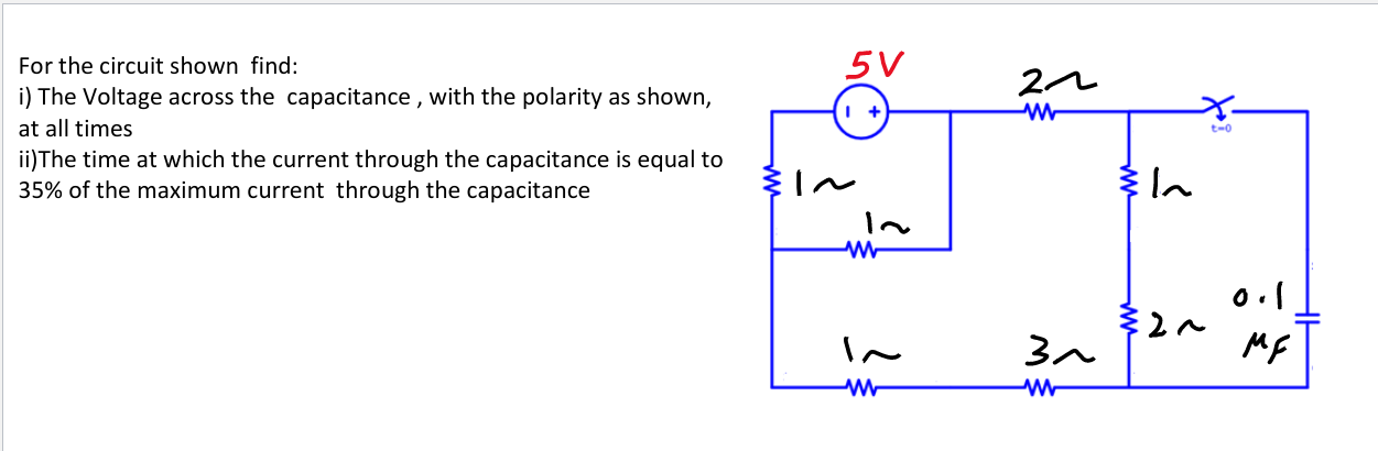 Solved For the circuit shown find: i) The Voltage across the | Chegg.com