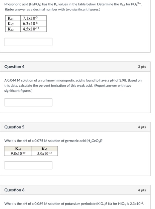 Solved Phosphoric acid (H3PO4) has the Ka values in the | Chegg.com