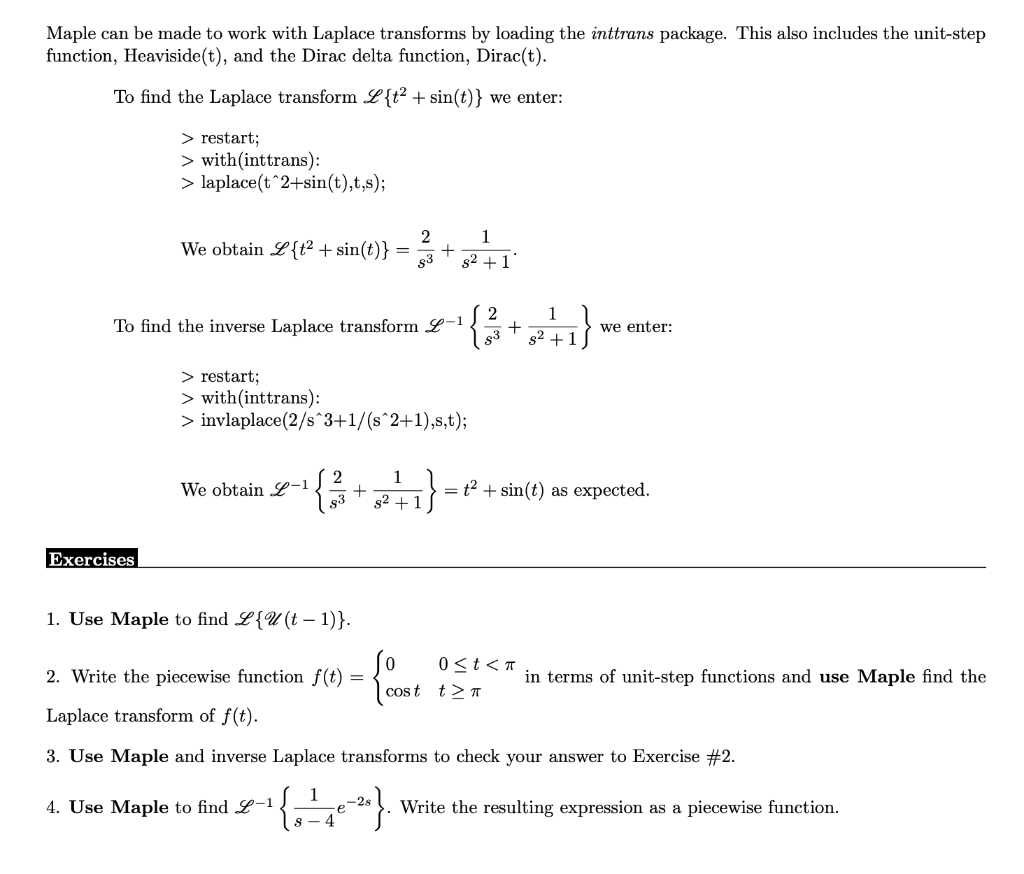 Solved I need help with this Maple Software assignment; | Chegg.com