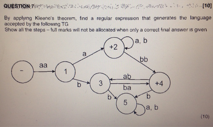 Solved By applying Kleene's theorem, find a regular | Chegg.com