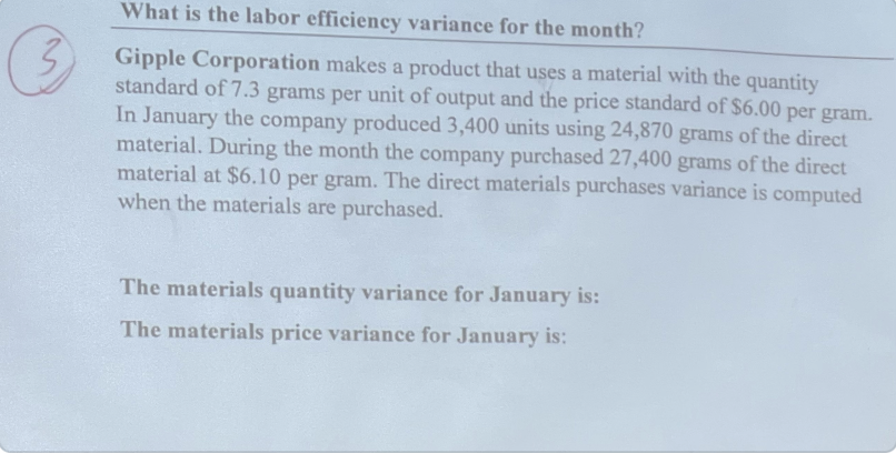 Solved Gipple Corporation makes a product that uses a | Chegg.com