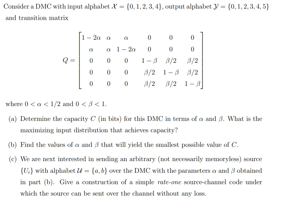 Solved Consider a DMC ﻿with input alphabet x={0,1,2,3,4}, | Chegg.com