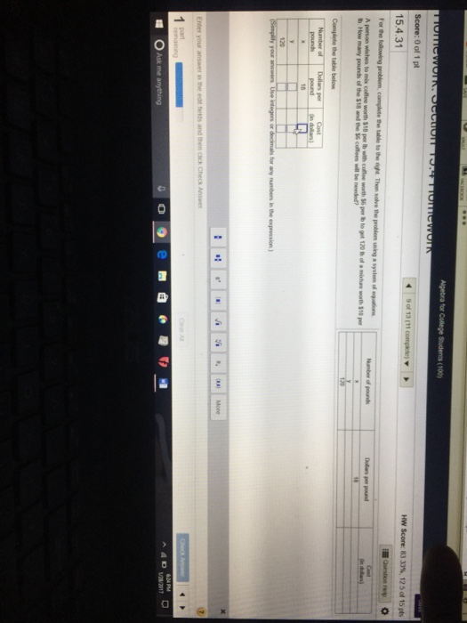 Solved For The Following Problem Complete The Table To The Chegg
