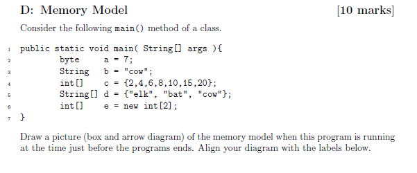 Solved D: Memory Model [10 marks] Consider the following | Chegg.com