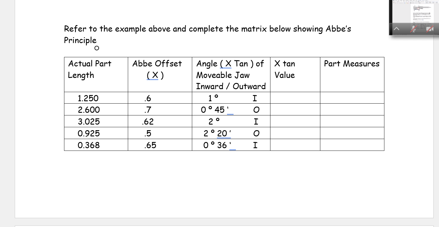 Refer to the example above and complete the matrix | Chegg.com