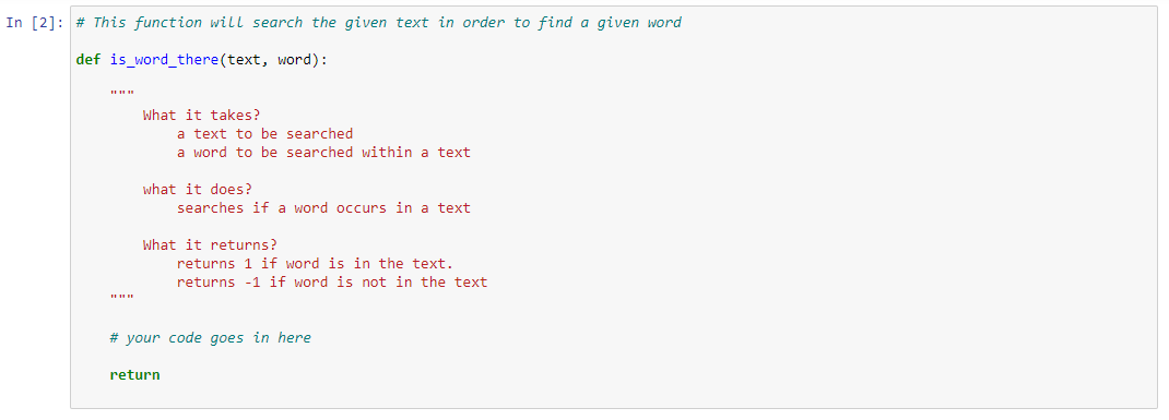 Solved In [2]: # This function will search the given text in | Chegg.com