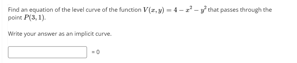 Solved Find an equation of the level curve of the function | Chegg.com