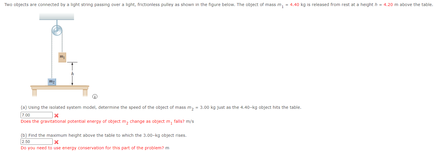 Solved (a) Using the isolated system model, determine the | Chegg.com