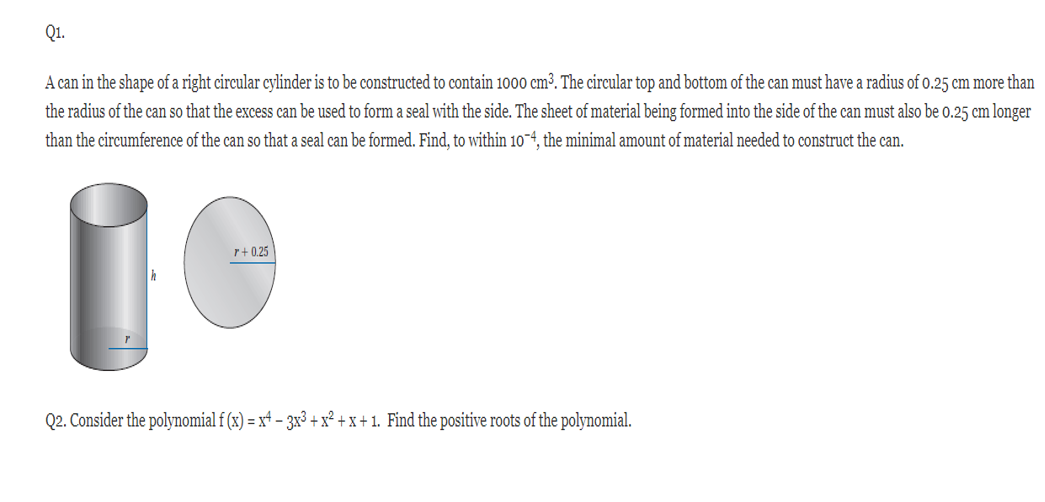 Solved A can in the shape of a right circular cylinder is to | Chegg.com