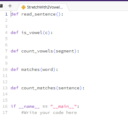 Solved Specification:Main class: StretchWith2VowelsRead | Chegg.com