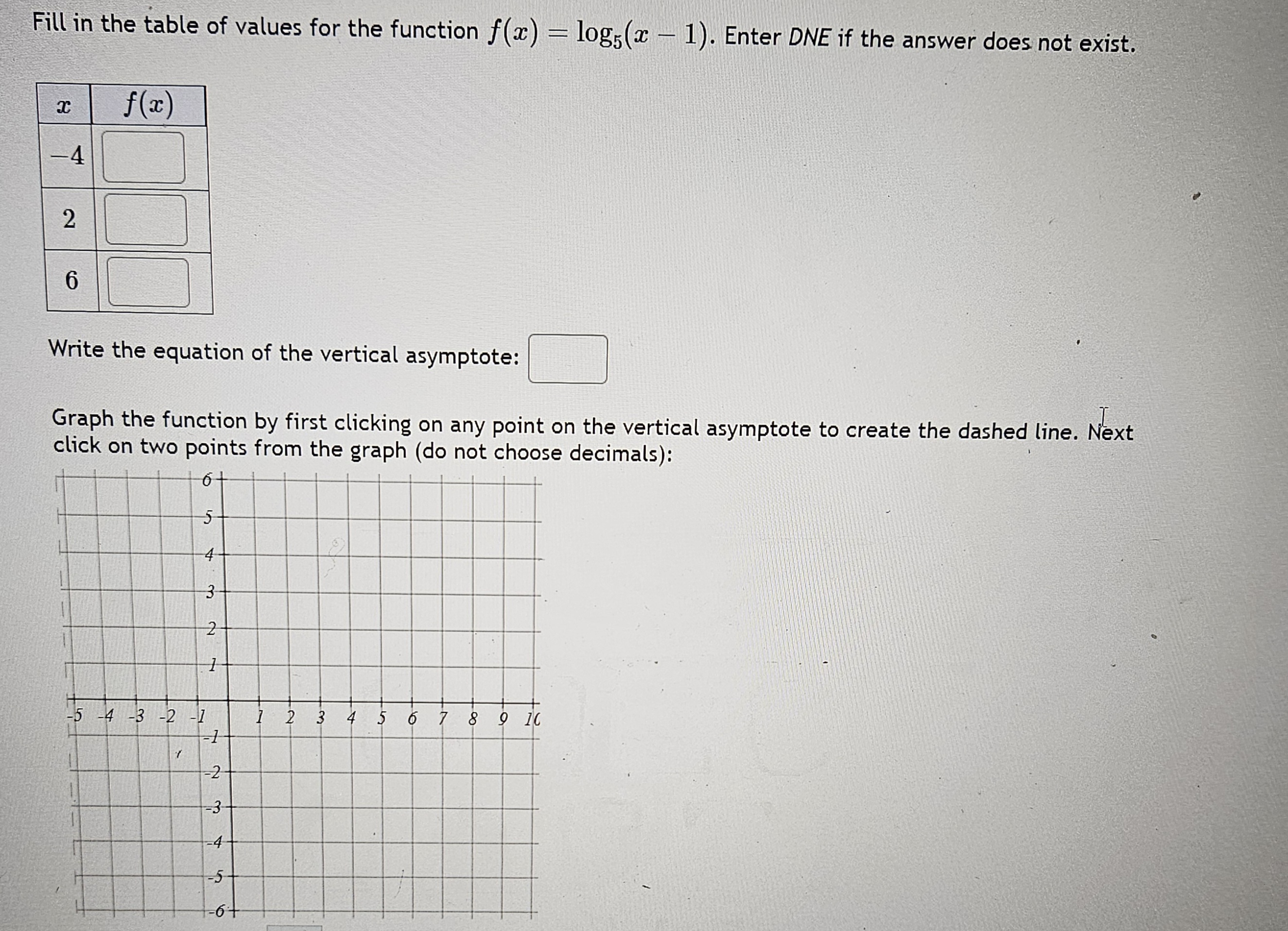 Solved Fill in the table of values for the function \( | Chegg.com