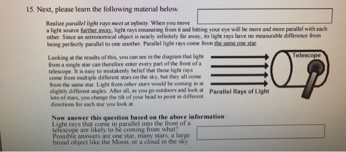 Solved Realize parallel light rays meet at infinity. When | Chegg.com