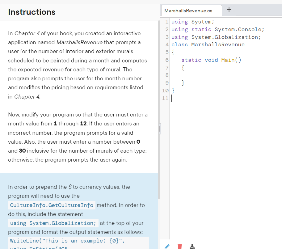 Solved \begin{tabular}{l|l|l} & 1 using System; \\ In | Chegg.com