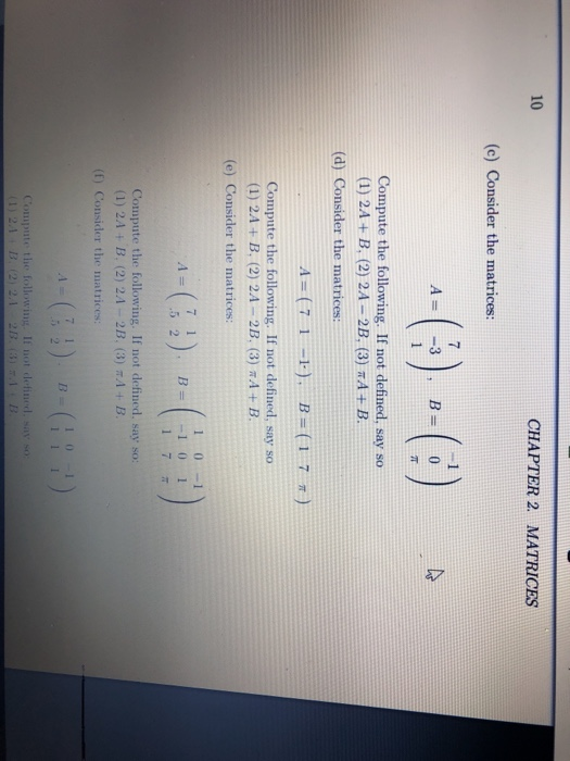 Solved 1. On Addition and Scalar Multiplication (a) Consider | Chegg.com
