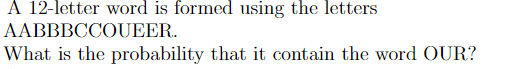 Solved A 12-letter word is formed using the | Chegg.com