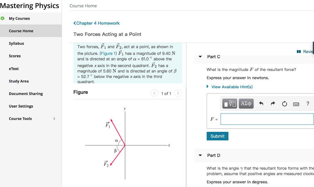 Solved Mastering Physics Course Home My Courses What is the | Chegg.com