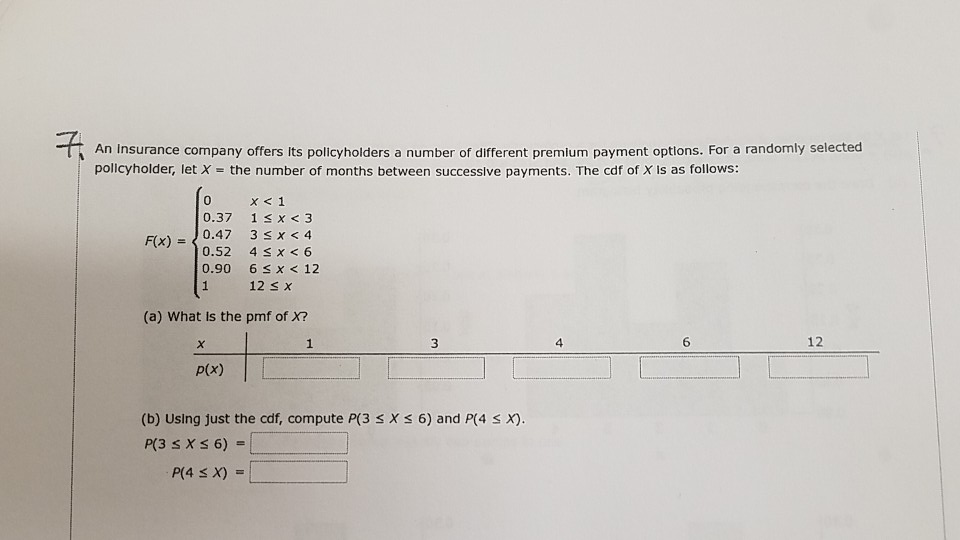 Solved An Insurance company offers Its policyholders a | Chegg.com