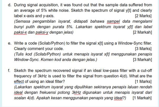 Solved Question 4 (PO 1) [10 Marks) A digital signal | Chegg.com