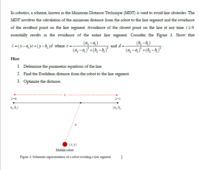 Solved In robotics, a scheme, known as the Minimum Distance | Chegg.com