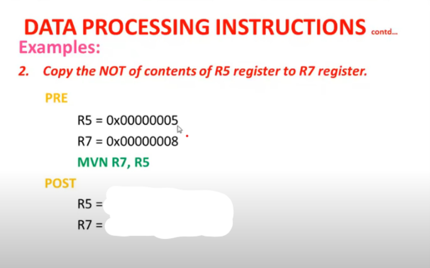 Solved Copy the NOT of contents of R5 ﻿register to R7 | Chegg.com