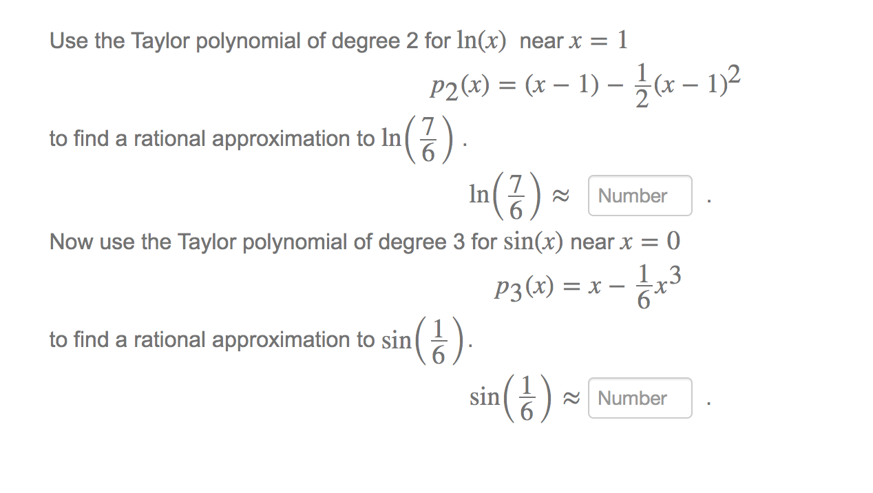 Solved Use the Taylor polynomial of degree 2 for In(x) near | Chegg.com