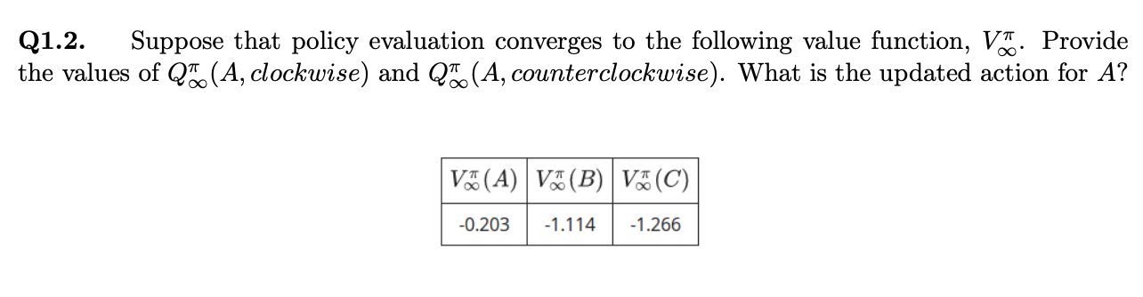 Solved Q2. MDPs - Policy Iteration (20 points) Consider the | Chegg.com