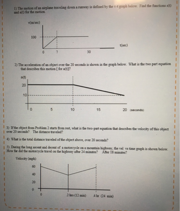 Solved The motion of an airplane traveling down a runway is | Chegg.com