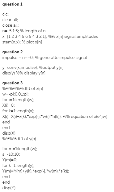 question 1 clc; clear all; close all; n=-5:1:5; % | Chegg.com