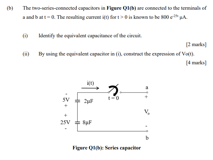 Solved (b) The two-series-connected capacitors in Figure | Chegg.com
