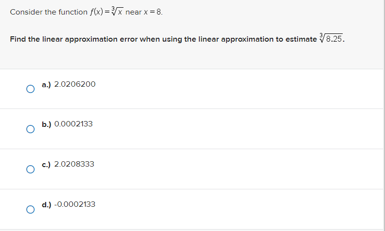 Solved Consider the function f(x)=3x near x=8 Find the | Chegg.com