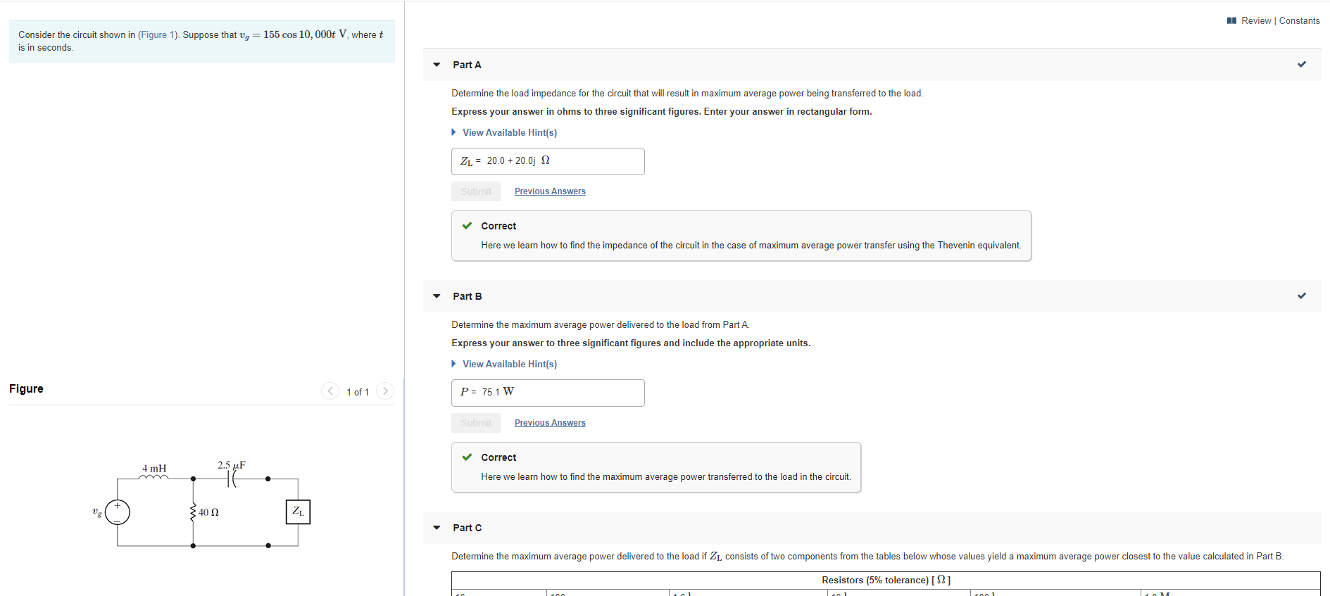 Solved Review Constants Consider the circuit shown in | Chegg.com