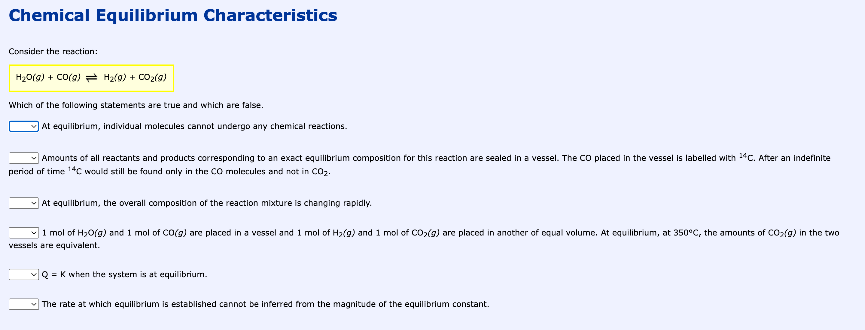 Solved Chemical Equilibrium Characteristics Consider the | Chegg.com