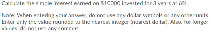 Solved Calculate the simple interest earned on $10000 | Chegg.com