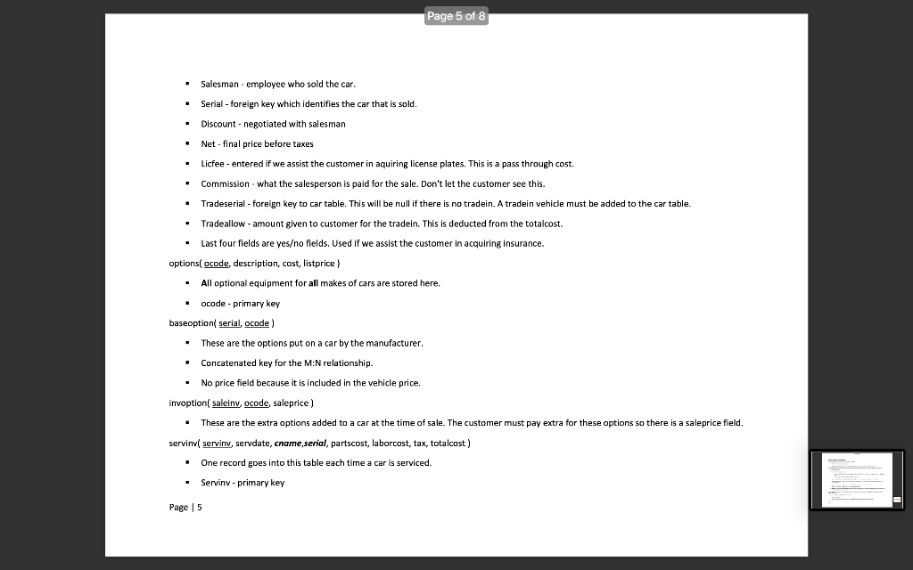 Solved Assignment 2 Specialty Imports Table Creation - Write | Chegg.com