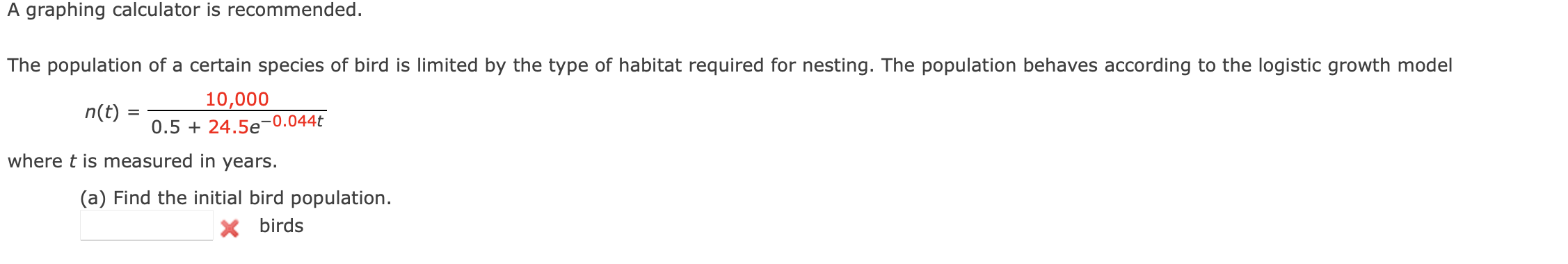 Solved A graphing calculator is recommended. The population | Chegg.com